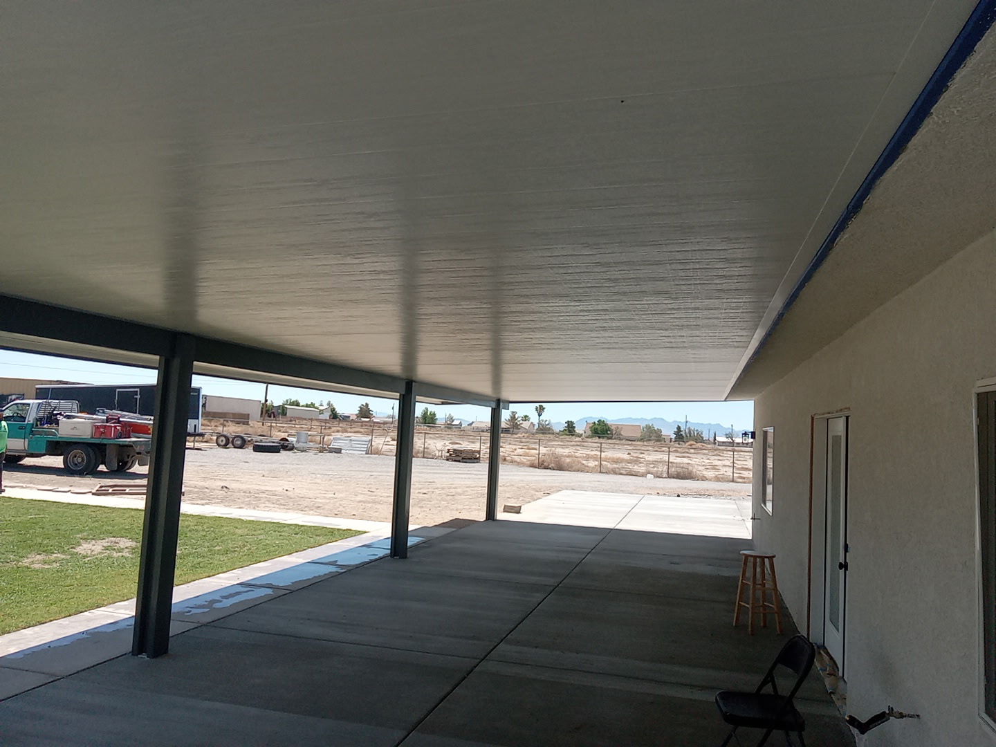 White and Slate Lattice and Insulated Patio Cover Combo