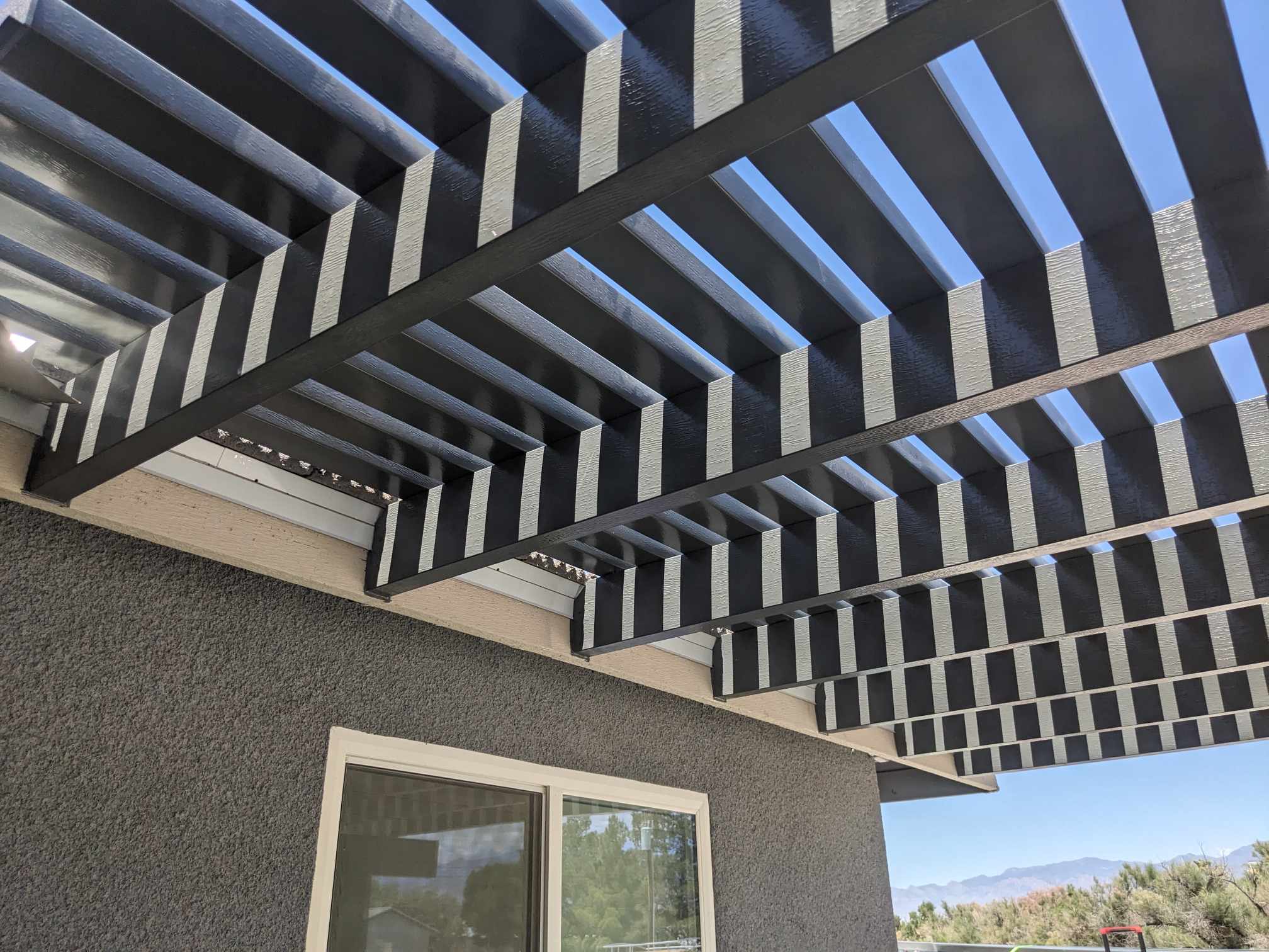 White and Slate Lattice and Insulated Patio Cover Combo