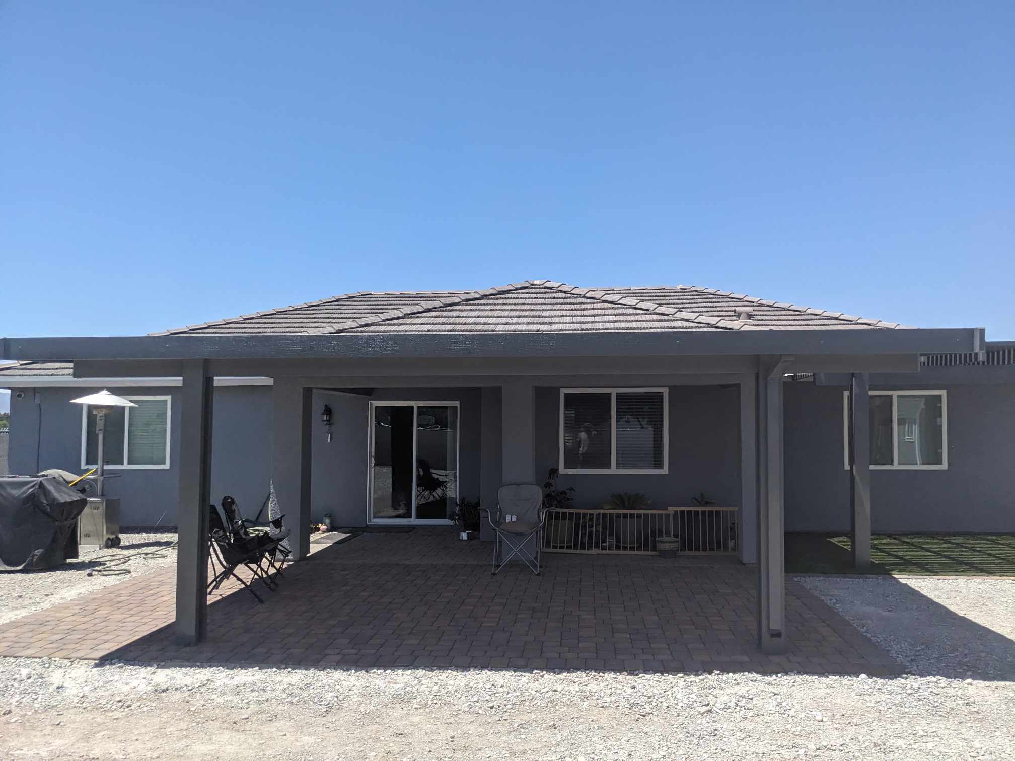White and Slate Lattice and Insulated Patio Cover Combo