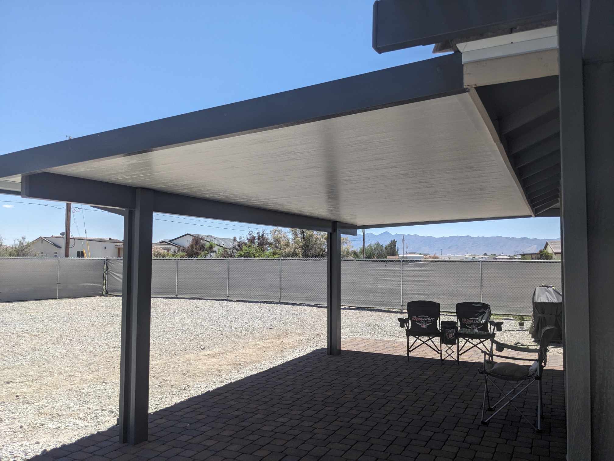 White and Slate Lattice and Insulated Patio Cover Combo